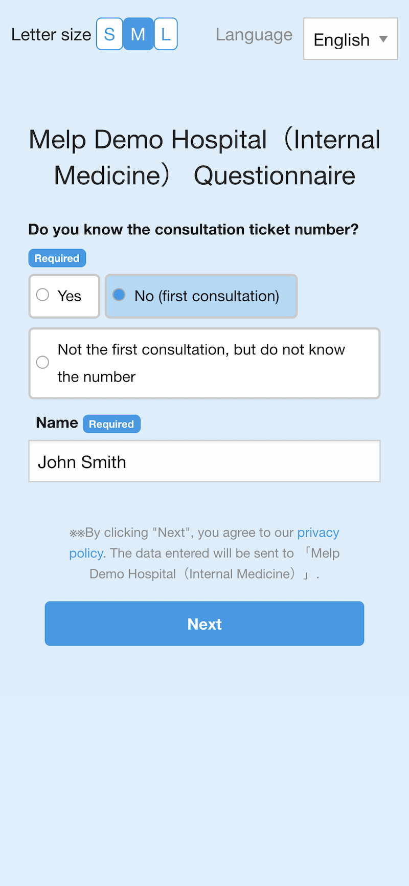General overview of creating and confirming a Melp questionnaire - メルプWEB問診
